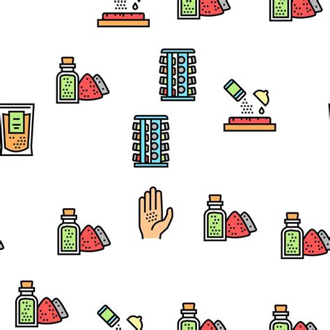 Spice Condiment Herb Vector Seamless Pattern 10142580 Vector Art At