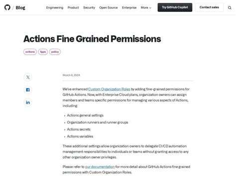 Finally Fine Grained Permissions For Github Actions Github Has Introduced More Granular