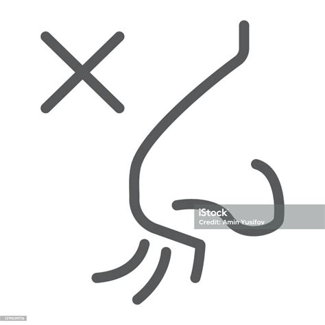 無異味癥狀線圖示 感染和冠狀病毒癥狀符號 向量圖形 白色背景上的線性圖示 Eps 10向量圖形及更多10號圖片 10號 2019冠狀病毒