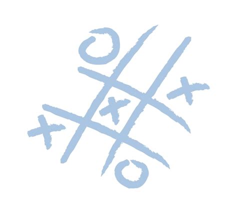 Dibujo lineal de tres en raya para niños Vector Premium