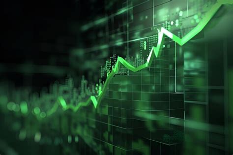 Green Plain Background With Growth Graph Background Green Growth Graph