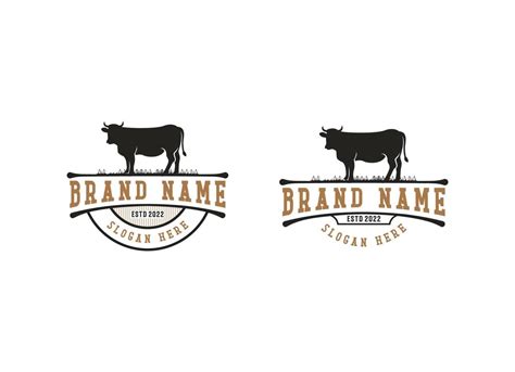 Vintage Cattle Farm Logo Vector Template Vintage Farm Logo Design