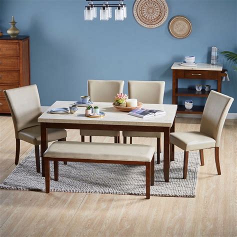 Shop Ken 6 Seater Marble Top Dining Set Home Centre Uae