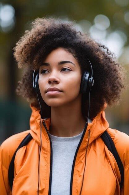 Portrait Of A Sporty Young Woman Listening To Music While Exercising