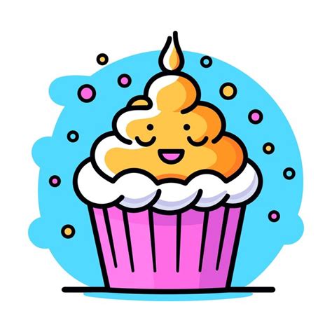 Premium Vector Sweet Cherry Cupcake Vector Illustration