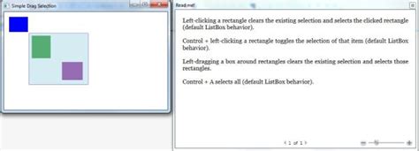 simple drag selection of items in wpf