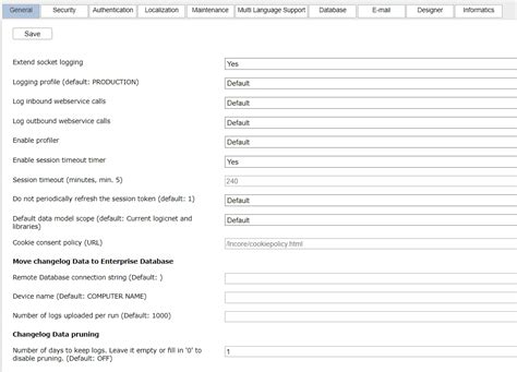 System Settings General Tab System Settings Logicnets Community