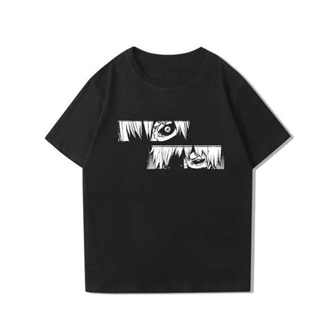 ☢tokyo Ghoul อะนิเมะเสื้อยืดแขนสั้นชาย Kaneki Ken Eye พิมพ์ฤดูร้อนแขน