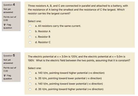 Solved Question 4 Three Resistors A B And C Are Connected In