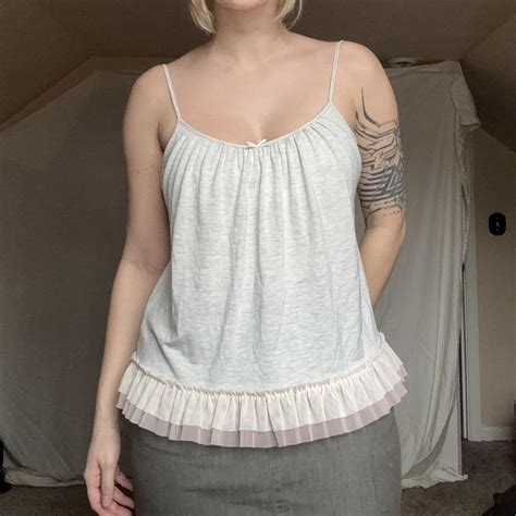 Gelato Pique Light Grey Camisole Tank Cami 1 2 Depop