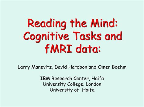 Ppt Reading The Mind Cognitive Tasks And Fmri Data Powerpoint Presentation Id 9119184