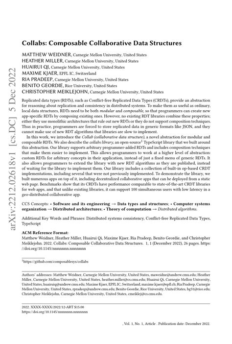 Pdf Collabs Composable Collaborative Data Structures
