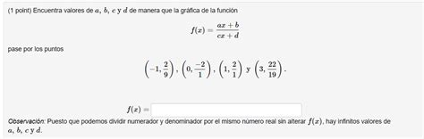 Solved Find Values Of Abc And D Such That The Graph Of