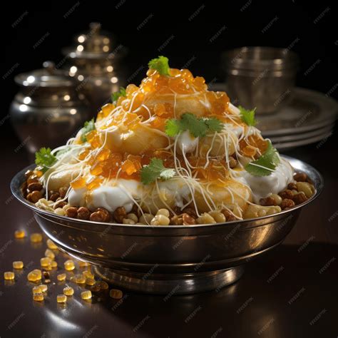 Premium Photo Aloo Tikki Chaat Crispy Potato Patties Topped With