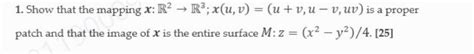 Solved Show That The Mapping X R R X U V U V Uv Uv Chegg Com