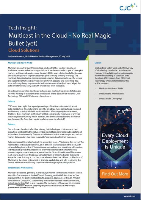 tech insight multicast in the cloud cjc