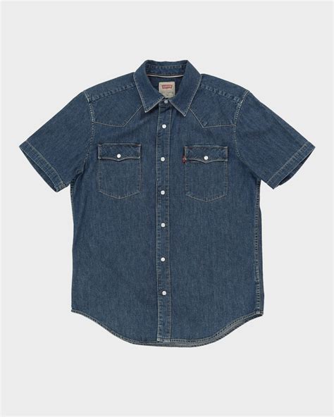 Levis Blue Western Denim Shirt M Rokit