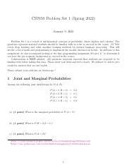 Pset Pdf CS Problem Set Spring January Problem Set Is A Review Of