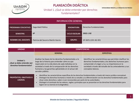 Planeacion didáctica B U SP SDFS B Unidad øQuÈ se debe entender por