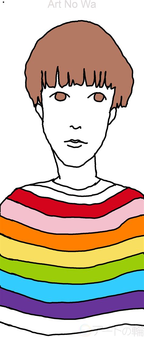 虹色の服を着た女性 アートの輪