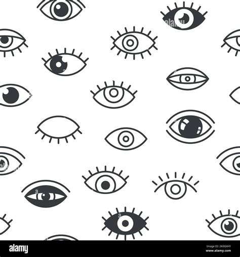 Eyes Pattern Seamless Print Of Human Eye Eyelashes Modern Abstract