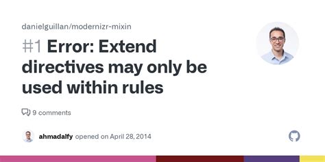 Error Extend Directives May Only Be Used Within Rules · Issue 1