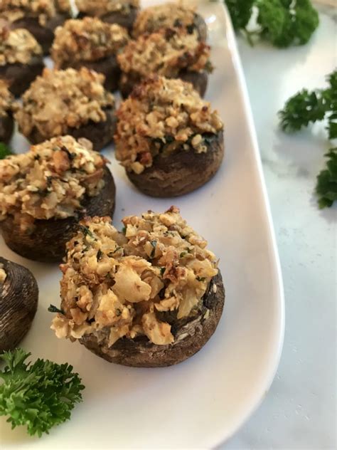Walnut Stuffed Mushrooms Vegan Gluten Free Appetizer