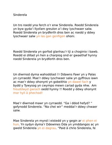 Home School Resource Learning Welsh Sinderela Cinderella In Welsh
