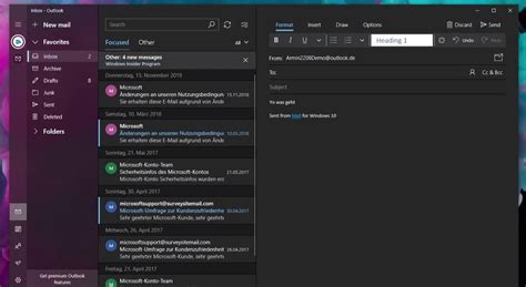 Release Preview Windows Mail App Bekommt Ordentliches Dunkles Design