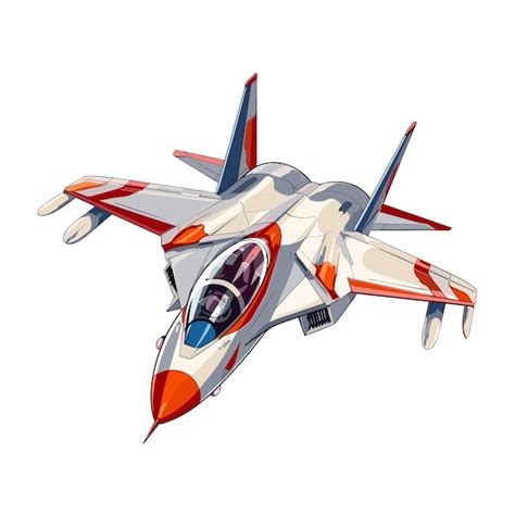 白い背景の飛行機のデザインに分離されたジェット戦闘機または軍用航空機 Premium Ai生成ベクトル画像