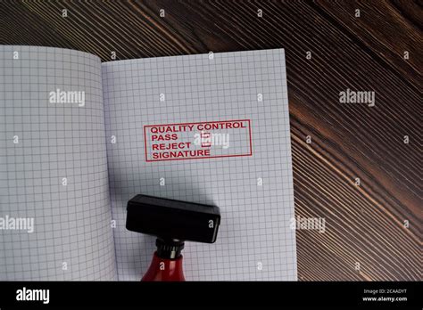 Red Handle Rubber Stamper And Quality Control Pass Reject And