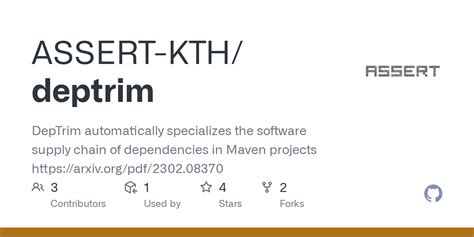 GitHub ASSERT KTH Deptrim DepTrim Automatically Specializes The Software Supply Chain Of