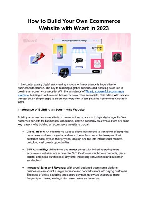 Ppt How To Build Your Own Ecommerce Website With Wcart In 2023 1