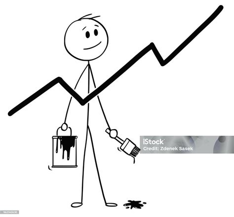 브러시와 페인트 사업가의 만화 그림을 차트 또는 그래프를 성장 수 있습니다 개념에 대한 스톡 벡터 아트 및 기타 이미지 개념 개선 격언 Istock