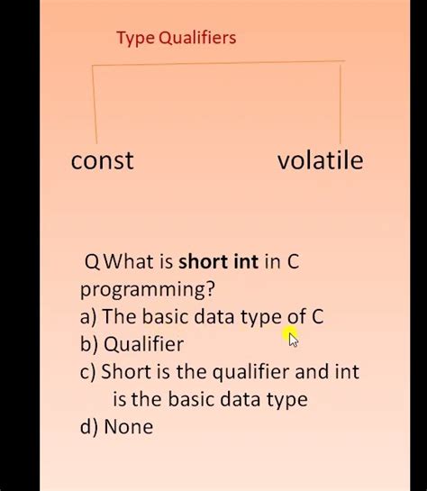 What Are Types Of Qualifiers In C Language Cbse Youtube