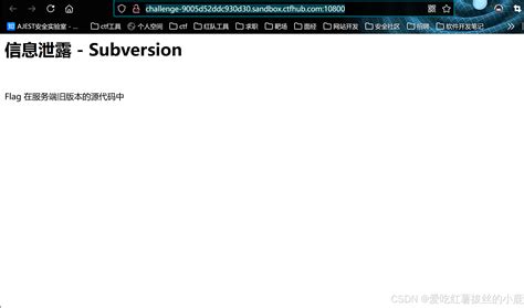 CTFHub技能树 信息泄露 SVN泄漏 ctfhub svn泄露 CSDN博客