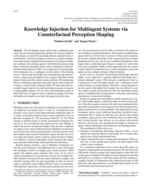Pdf Knowledge Injection For Multiagent Systems Via Counterfactual Perception Shaping