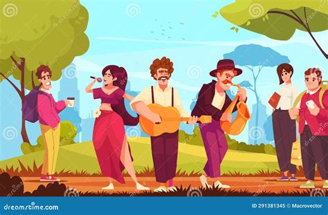 Musicians Cartoon Vector Characters Playing Musical Instruments