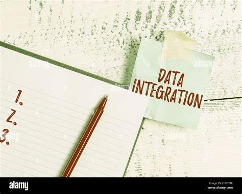 Sign Displaying Data Integration Business Concept Combination Of Technical And Business