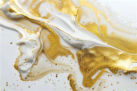 Elegant Abstract Art Featuring Flowing Forms In White And Gold Creating Luxurious Serene