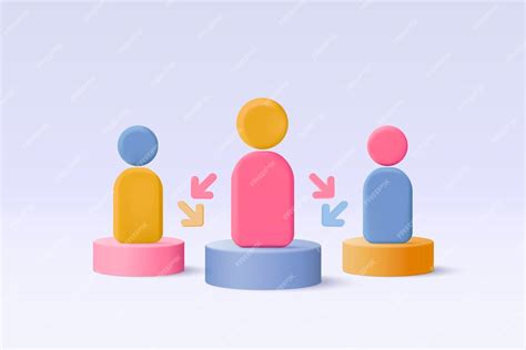 Premium Vector 3d People In Team Leader Symbol Of Teamwork