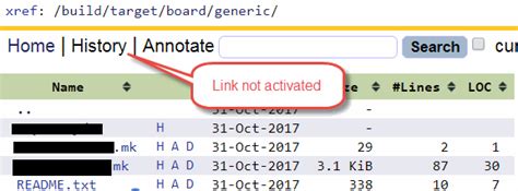 Opengrok Projects Indentation With Subfolder And History Links Are