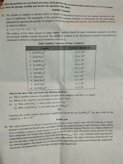 My Chem Pre Board Paper R Cbse