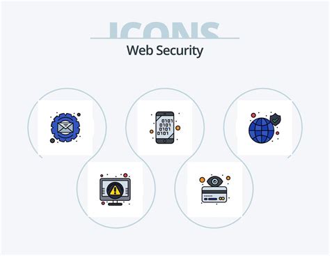 Web Security Line Filled Icon Pack 5 Icon Design Information Confidential Protection