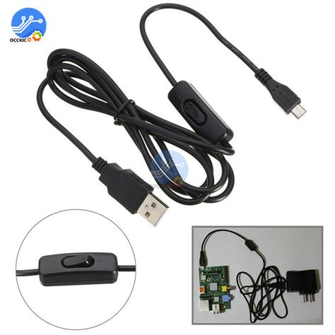 15m ไมโคร Usb แหล่งจ่ายไฟสายชาร์จแบตเตอรี่สายไฟ Wสวิตช์เปิดปิดสำหรับ