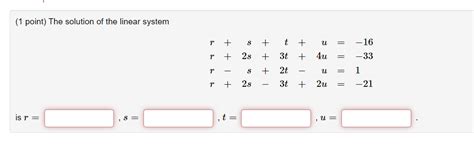 Solved 1 ﻿point ﻿solve The System1 ﻿point ﻿the Solution