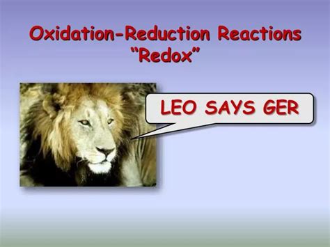 Ppt Oxidation Reduction Reactions Redox Powerpoint Presentation Id
