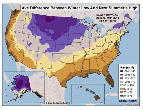 Average Annual Difference Between Winters Coldest Maps On The Web