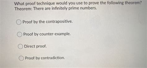 solved what proof technique would you use to prove the