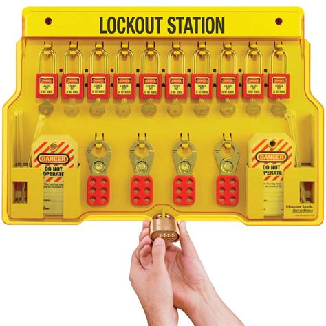 Master Lock® 1483bp410 Yellow 10 Lock Lockout Station